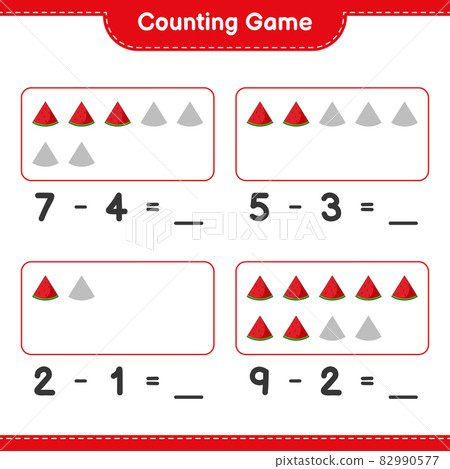 Counting game, count the number of Watermelon... - Stock Illustration ...