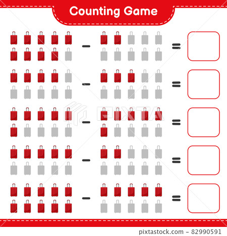 Counting game, count the number of Travel Bag... - Stock Illustration ...