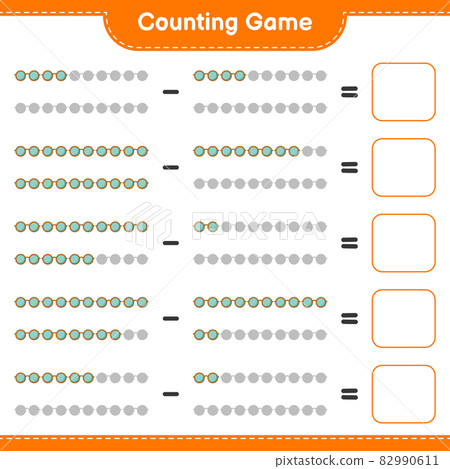 Counting game, count the number of Sunglasses... - Stock Illustration ...