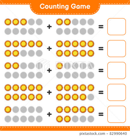 Counting game, count the number of Sun and... - Stock Illustration ...