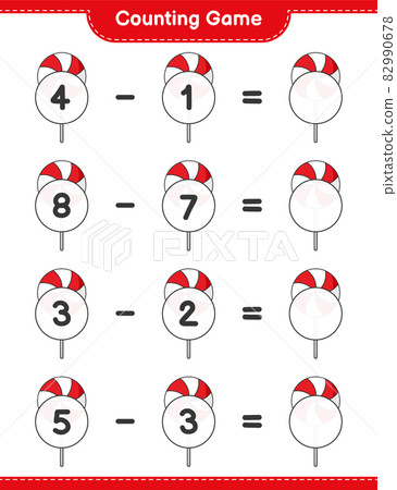Counting game, count the number of Candy and... - Stock Illustration ...