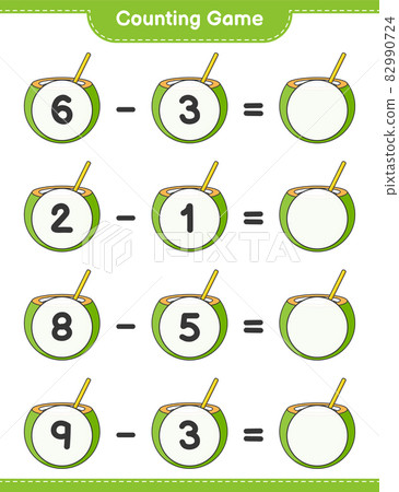 Counting game, count the number of Coconut and... - Stock Illustration ...