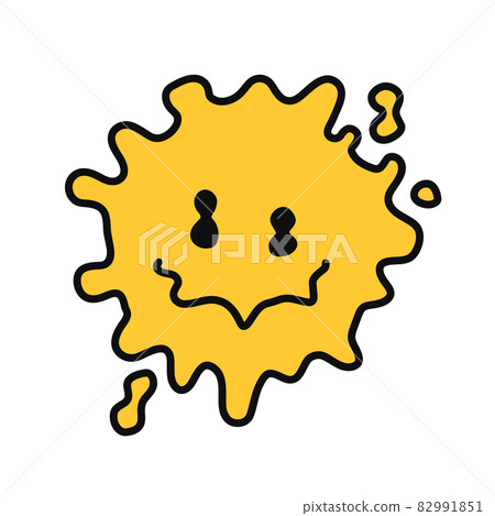 Funny melt smile faces. Vector hand drawn... - Stock Illustration ...