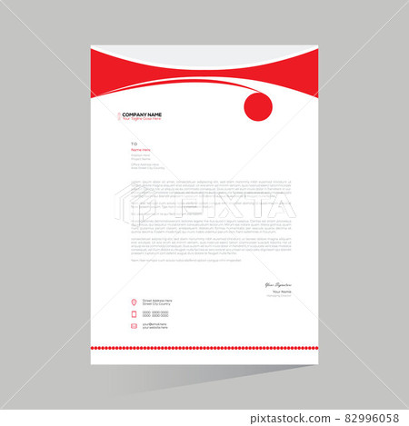 Red colored stylish vector letterhead design... - Stock Illustration ...