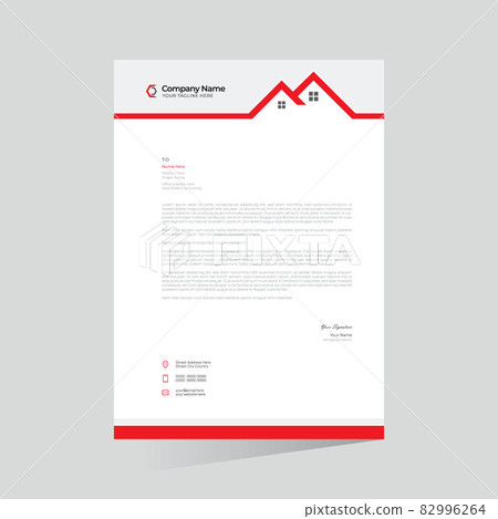 Red colored stylish vector letterhead design... - Stock Illustration ...