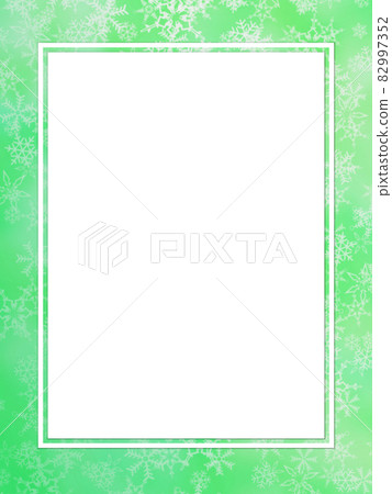 Snowflake green picture frame no.02 - Stock Illustration [82997352] - PIXTA