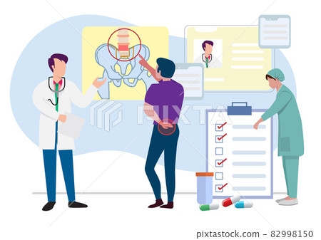 Osteopathy session and treatment. Character... - Stock Illustration ...