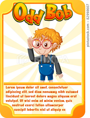 Character game card with word Odd Bob - Stock Illustration [82998607 ...