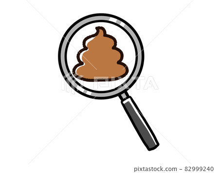 Poop and magnifying glass - Stock Illustration [82999240] - PIXTA