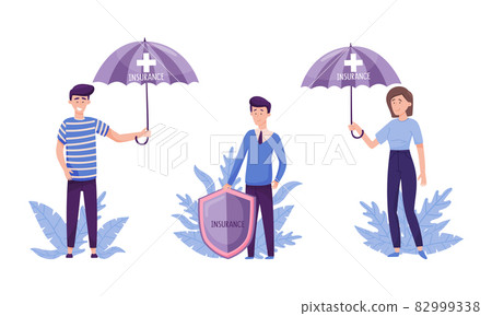 People protection set. Human life and health... - Stock Illustration ...