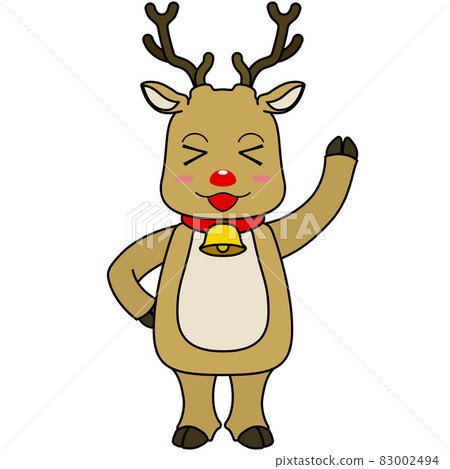 Illustration of a reindeer character raising... - Stock Illustration ...