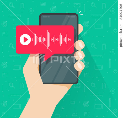 Voicemail message on cell phone notice or voice... - Stock Illustration ...