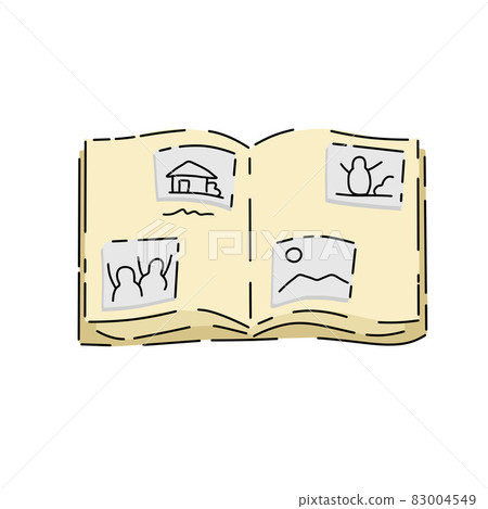Photo album. Images pasted in book with photos... - Stock Illustration ...
