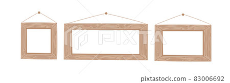 Cartoon wooden frames. Various size photo... - Stock Illustration ...