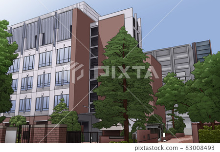Cartoon style color illustration color_university - Stock Illustration ...