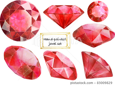 Brilliant-cut red jewel set vector material... - Stock Illustration ...
