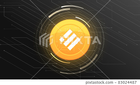 Binance USD (BUSD) crypto currency themed... - Stock Illustration ...