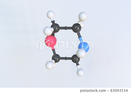 Morpholine molecule, isolated molecular model.... - Stock Illustration ...