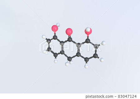 Dithranol molecule made with balls, isolated... - Stock Illustration ...