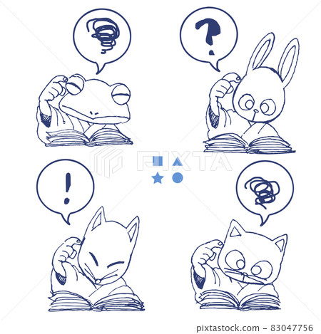 Hand-drawn illustration set of thinking animals - Stock Illustration ...