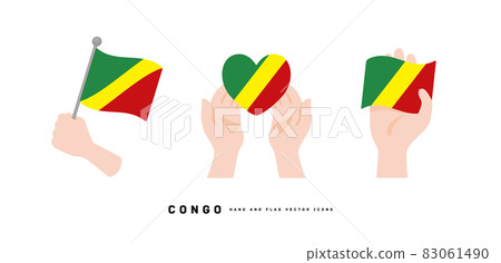 [Congo] hand and national flag icon vector... - Stock Illustration ...