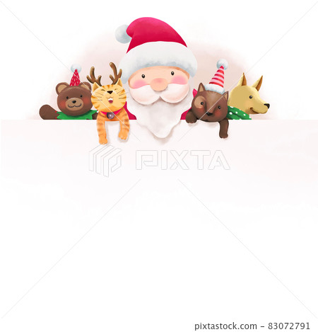 Happy Christmas companions. Santa Clause and... - Stock Illustration ...