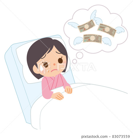 Women who are hospitalized and worried about... - Stock Illustration ...