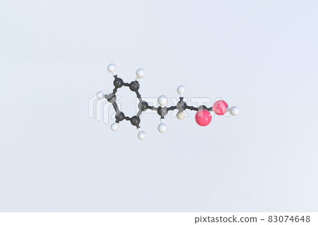 Hydrocinnamic acid molecule, isolated molecular... - Stock Illustration ...