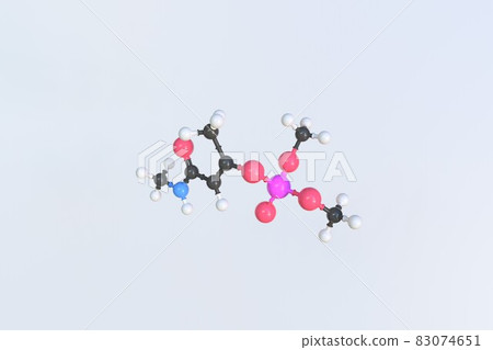 Monocrotophos molecule made with balls,... - Stock Illustration ...