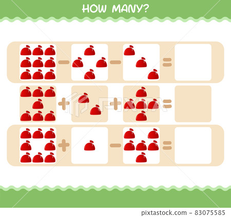 How many cartoon santa bag. Counting game.... - Stock Illustration ...