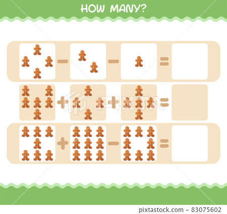 How many cartoon gingerbread cookie . Counting... - Stock Illustration ...