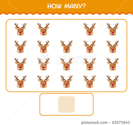 How many cartoon reindeer. Counting game.... - Stock Illustration ...