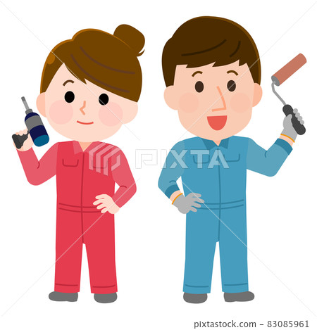 Men and women doing DIY 2 pose illustrations - Stock Illustration ...