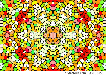 Stained glass-like geometric pattern design - Stock Illustration ...