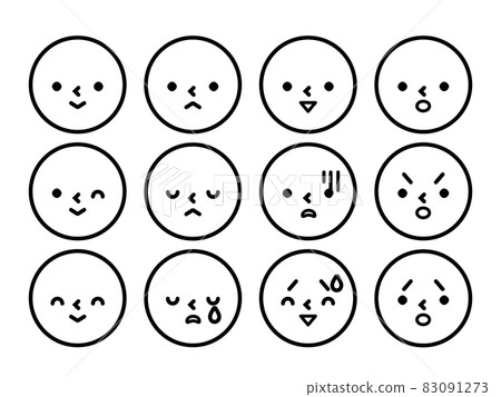 Simple face icon set - Stock Illustration [83091273] - PIXTA