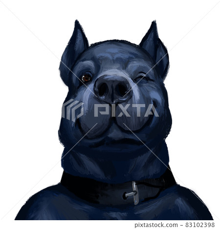 Painted portrait of smiling Cane corso - Stock Illustration [83102398 ...
