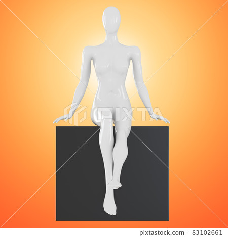 A white female faceless mannequin sits on a...-插圖素材 [83102661] - PIXTA圖庫