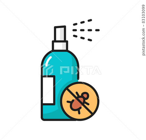 Cat remedy from fleas, tick spray parasite... - Stock Illustration ...