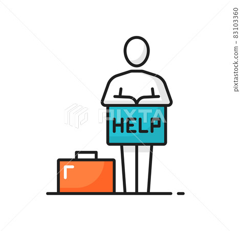 Support center worker with briefcase, quick... - Stock Illustration ...