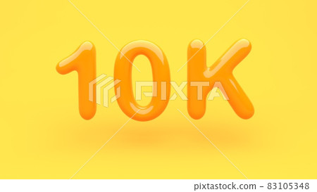 10K celebration text with 3D render - Stock Illustration [83105348] - PIXTA