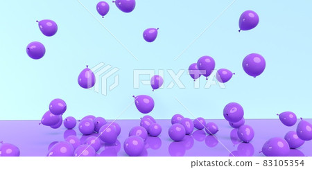 Scattered balloons on a colored background - 3D - Stock Illustration ...