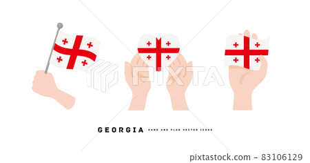 [Georgia] hand and national flag icon vector... - Stock Illustration ...