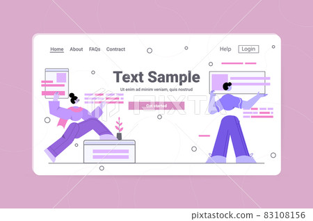 web developers creating program code... - Stock Illustration [83108156 ...