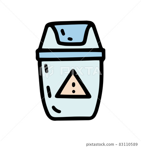 waste container color vector doodle simple icon - Stock Illustration ...