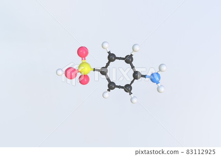 Sulfanilic acid molecule, scientific molecular... - Stock Illustration ...