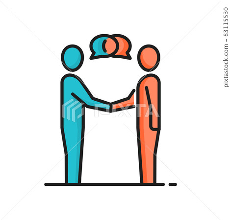 Businessmen shaking hands isolated icon. Vector... - Stock Illustration ...