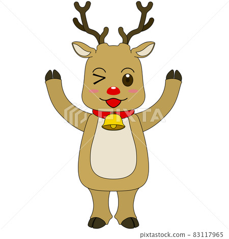 Illustration of a reindeer character winking... - Stock Illustration ...