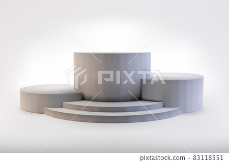 Three-level podium on white background with... - Stock Illustration ...
