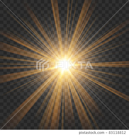Golden shine on transparent background Vector... - Stock Illustration ...