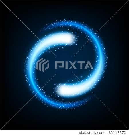 Rotating blue light shiny with sparkles,... - Stock Illustration ...